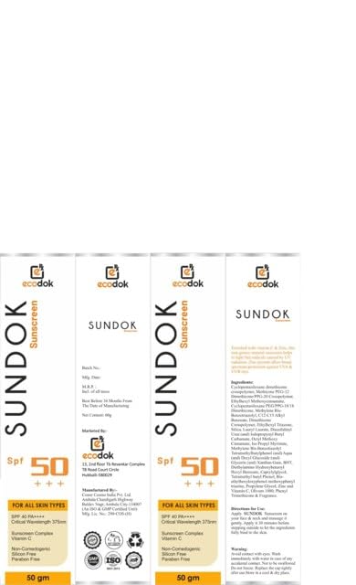ECODOK Sundok Sunscreen SPF-50 (50gm) : Amazon.in: Beauty
