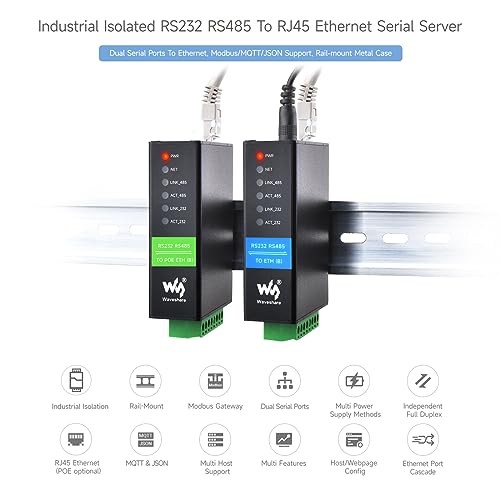 Snapklik.com : Waveshare RS232 RS485 To RJ45 Ethernet Serial Server