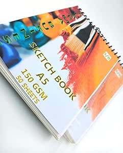 SHARMA BUSINESS Sketch Book A5 Size for Artist Pack of 2, 150 GSM Thick Paper : Amazon.in: Home ...