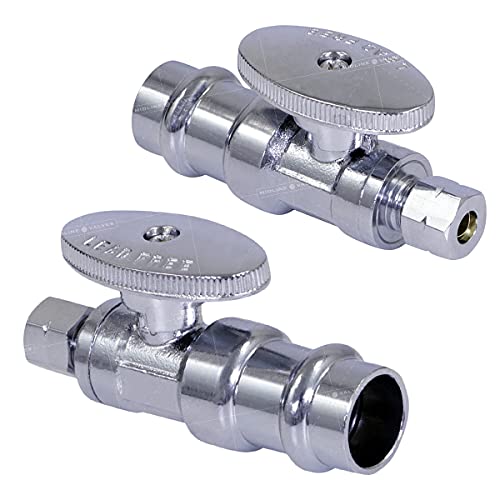 Midline Valve 93325QS-NL-Q 1/4 Turn Press Straight Stop Valve, 1/2 ...