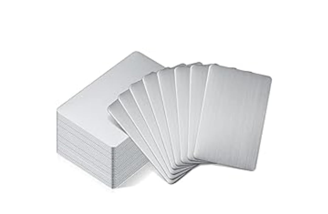 30 Pieces 304 Stainless Steel Metal Business Cards Blank Steel Card ...