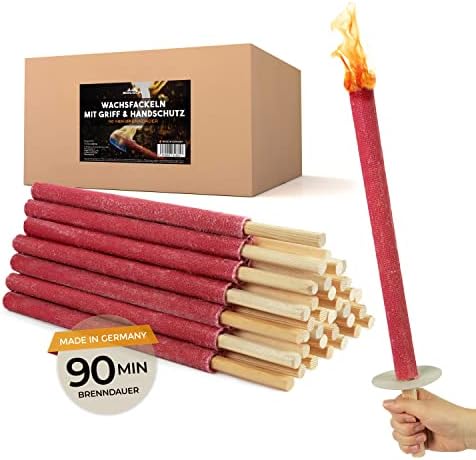 Bolson Wachsfackeln 90 Min (10 Stk.) Gartenfackel aus Wachs mit ...