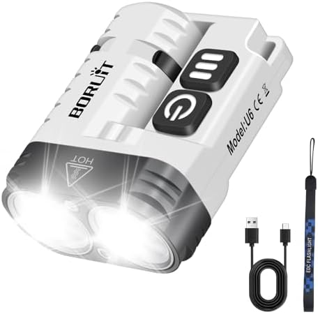 BORUIT U6 Small Torches LED Super Bright 1600 Lumen, Mini Torch USB ...