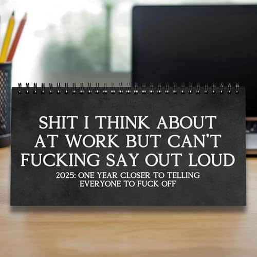 Amazon.com: Funny 2025 Desk Calendar, Workplace Thoughts Rude 2025 ...
