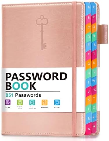 Amazon.com : hi!SCI Password Keeper Book with Colorful Alphabetical ...