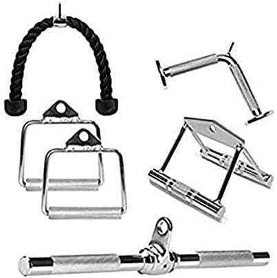 H S Gym Cable Machine Attachment Set – V Handle, Double D Row Handle ...