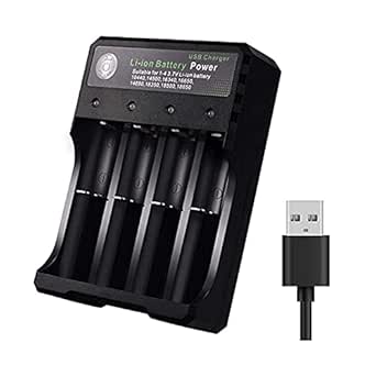 18650 Battery Charger 4 Bay Fast Charge, for 3.7V Li-ion TR IMR 10440 14500 16650 14650 18350 ...