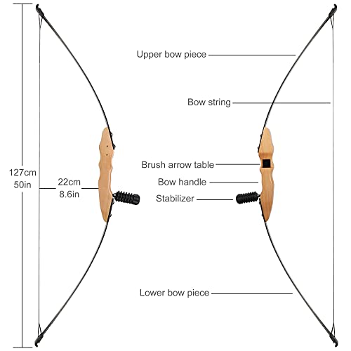 REAWOW Archery Recurve Bow and Arrows Set for Adults Takedown Bows ...