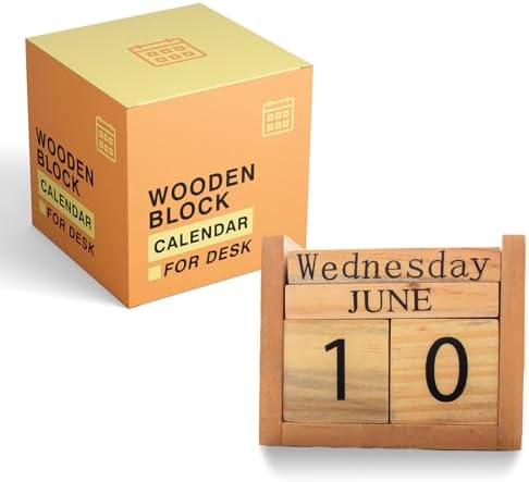 Amazon.com : Perpetual Block calendar for desk by Lumberkart, Month ...