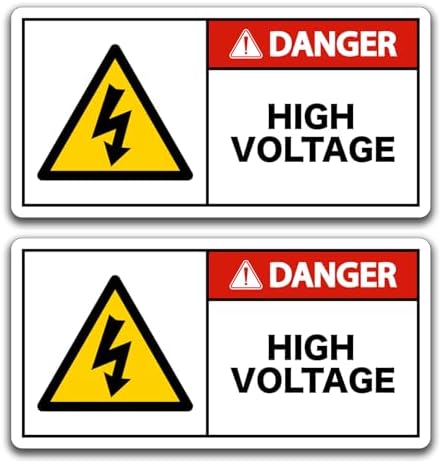 Amazon.com: 2 PCS High Voltage Sticker，4 * 2 IN Electrical Stickers ...