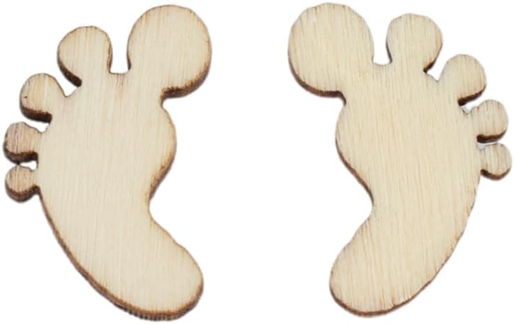 Amazon.com: ULDIGI 50pcs Wooden Ornaments Wooden Log Slices Wooden Foot ...