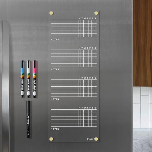 Amazon.com : Magnetic Acrylic Chore Chart for Fridge, for 3, 4 or 5 Children. Includes 4 ...