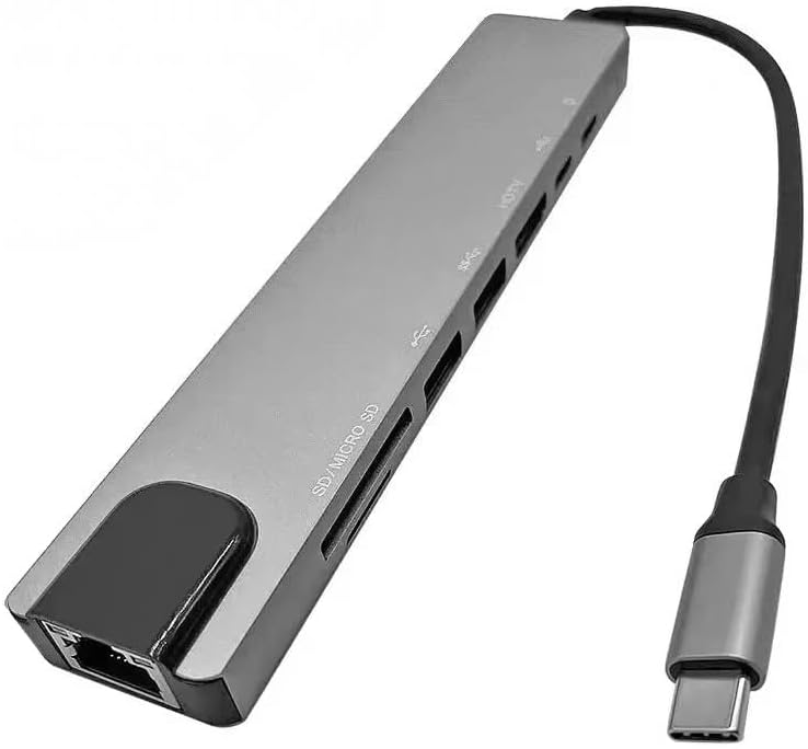 USB-C Hub Multiport Adapter, 8-in-1 Docking Station, 4K HDMI, USB 3.0 ...