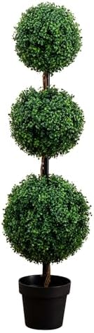 Amazon.com - Nearly Natural 3ft. Artificial Triple Ball Boxwood Topiary ...