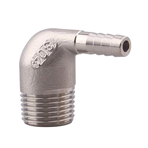 Snapklik.com : 5/16 Hose Barb X 1/2 Male NPT Stainless Steel 90 Degree ...