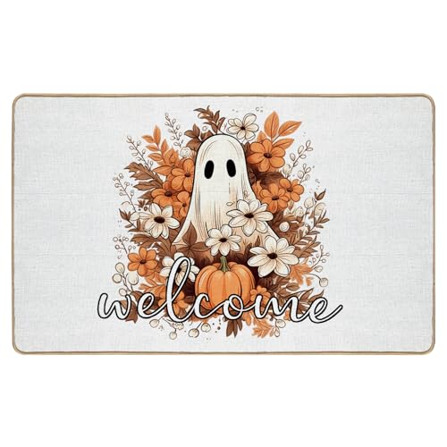 Jvpke Halloween Welcome Mat, Ghost Door Mat, Halloween Door Mat Outside ...