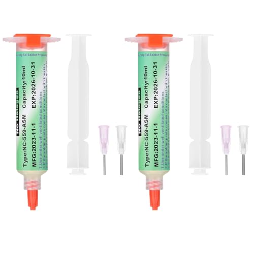 Zocipro 2Pcs 10ML Solder Flux, Lead Free Solder Flux Syringe with 4 ...