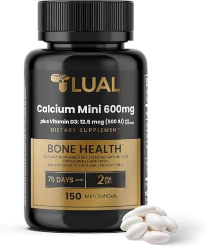 Amazon.com: LUAL Calcium Minis 600 mg with Vitamin D3 - Bone & Muscle ...