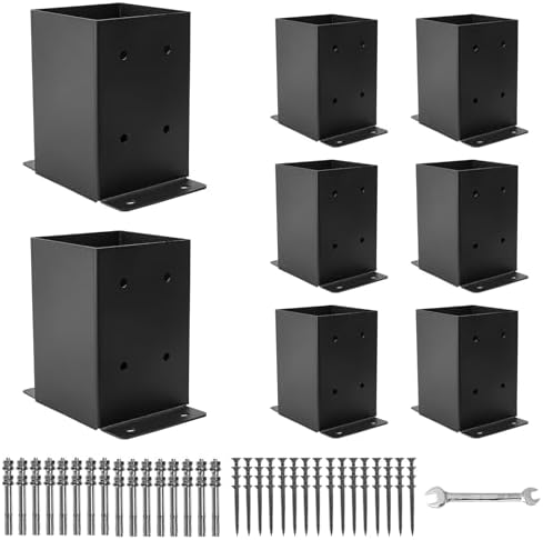 Bazeiona 4x4 Post Base 4Pcs Wood Fence Post Bracket Anchor Base ...