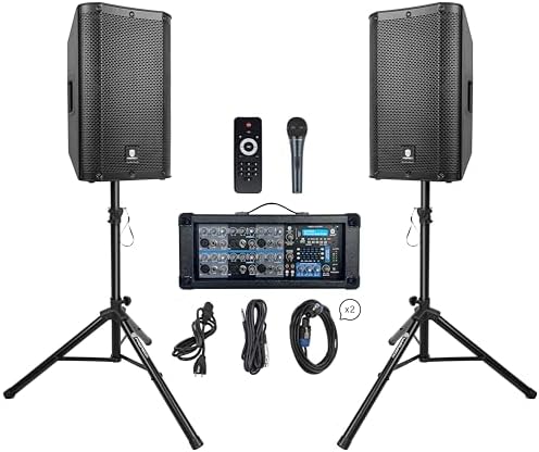 Amazon.com: PRORECK Delta 126 2000W Bluetooth PA Speaker System with 6 ...