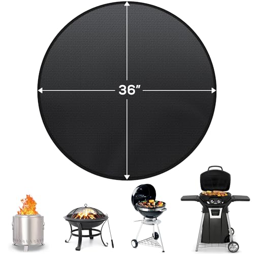 36'' Fire Pit Mat for Solo Stove Bonfire, Round Fireproof Under Grill ...