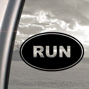 Amazon.com: Run EURO OVAL Black Decal Car Truck Bumper Window Sticker ...