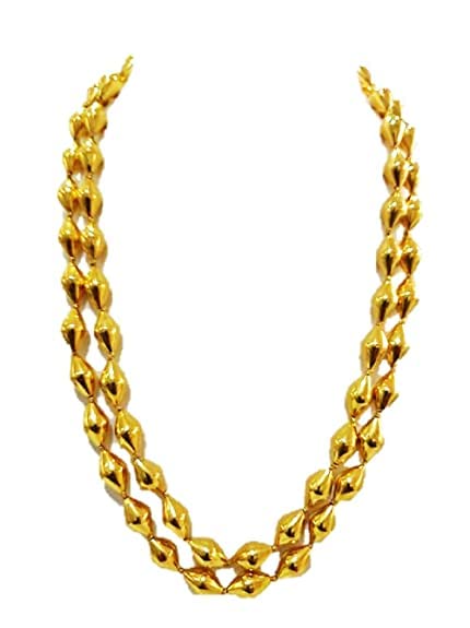 SWAMI-Kolhapuri dolki beads mala double Layer Gold Tone Necklace For ...