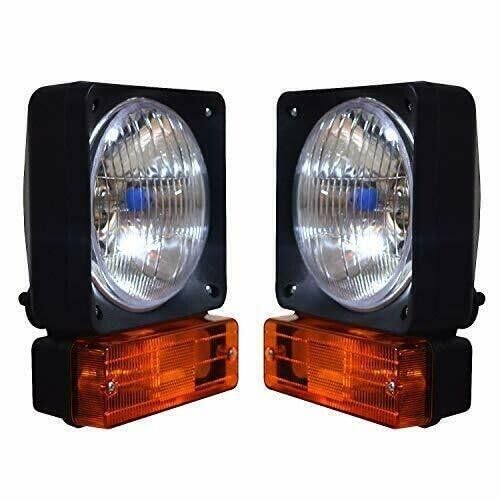 Front Headlight Headlamp Set with 12v bulbs n Indicator Light for JCB ...