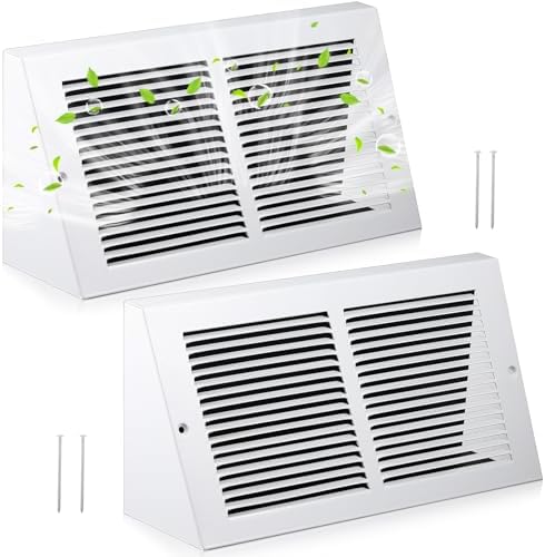 Honeydak 2 Pack Baseboard Vent Covers 12" x 6" Duct Opening Size Steel ...