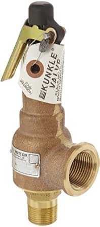 Kunkle 6010EDV01-KM0025 Bronze ASME Safety Relief Valve for Air/Gas, Viton Soft Seat, 25 Preset ...