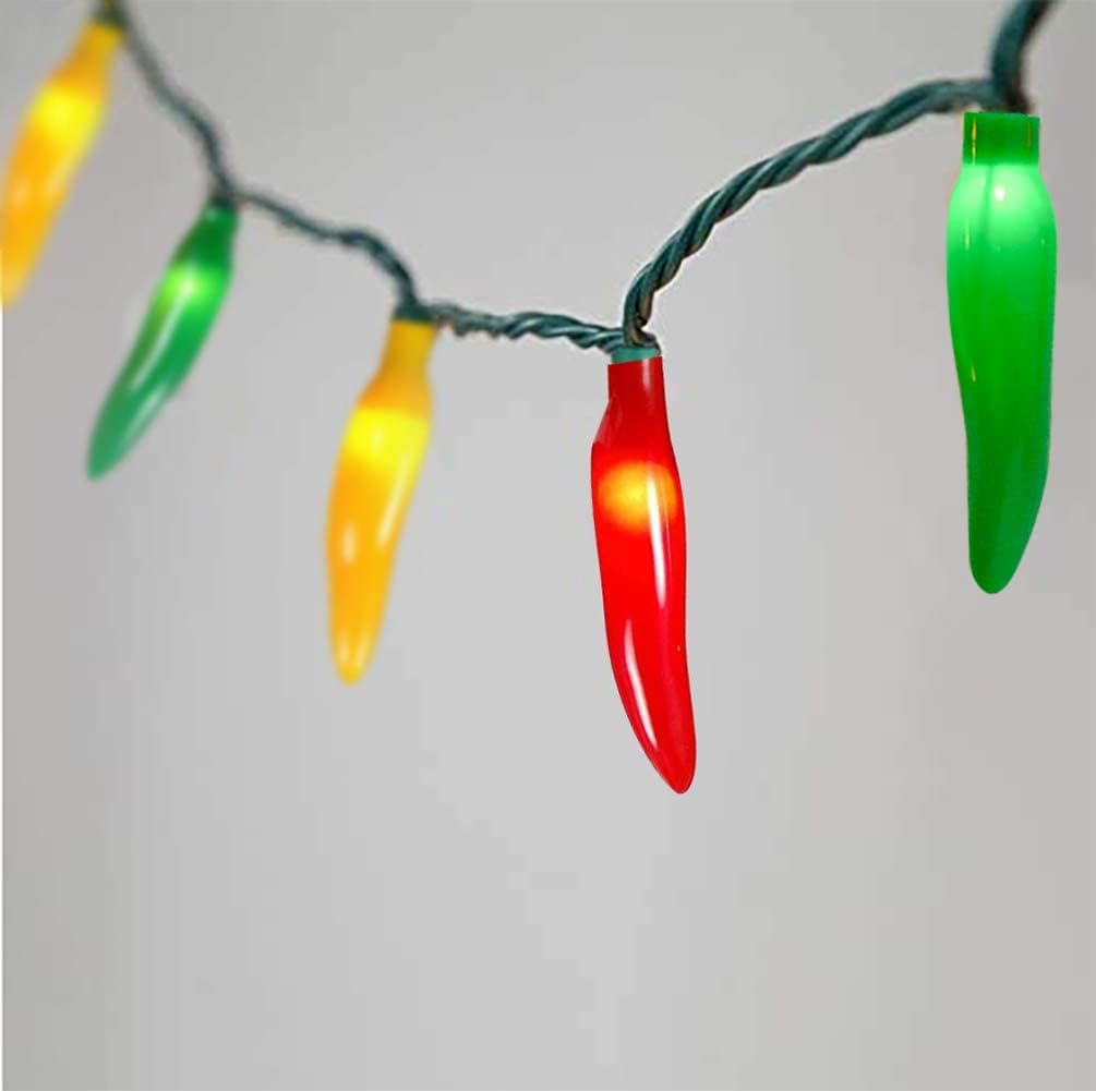 Multicolor Chili Pepper Lights, 13.6Ft Christmas Decorative String ...