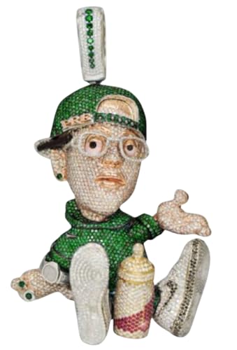 Amazon.com: SILVARIQUE Iced Out 3D Rappers Face Themed Celebrity Body ...