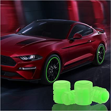 KRIKU EXPO The Dark Tire Valve Caps Fluorescent Stem Car Universal Air ...
