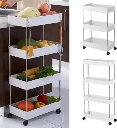 Prizam Plastic Kitchen Trolley (Pre-Assembled), White : Amazon.in: Home ...