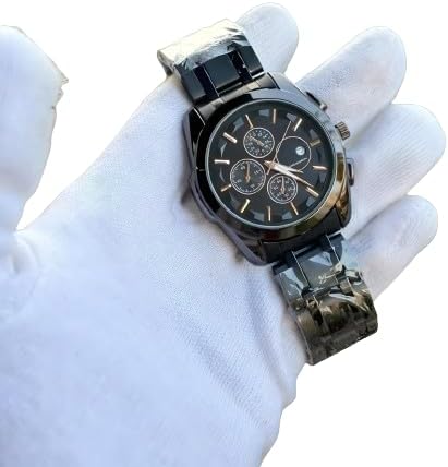 SWISSTYLE Stainless Steel Black Chain Chrono Look Analog Watch for Men ...