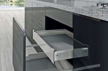 ArciTech 500 mm Internal Drawer Set, Stainless Steel, 40 Kg, 94 mm ...