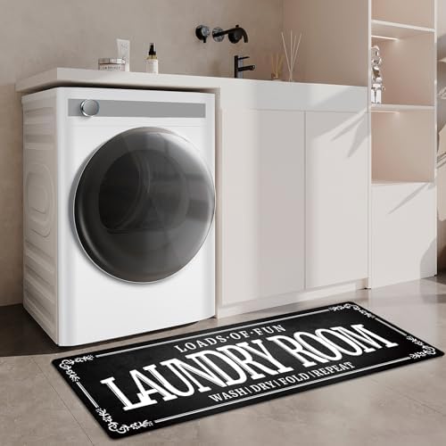 Amazon.com: ZHLHPER Laundry Room Rug 20"x 59" Non-Slip Rubberback ...