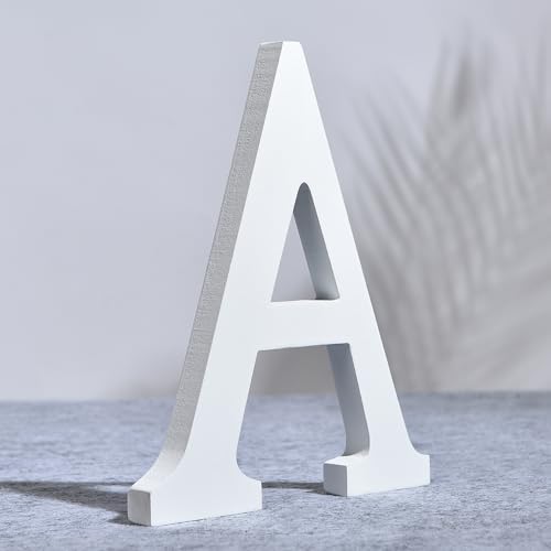Amazon.com: AOOLADA 10 Inch Wooden Letter A for Wall Decor, Large White ...
