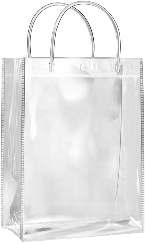 Amazon.com: SHIPKEY 10 Pack 8”x4”x11” Clear Gift Bags, Transparent Gift ...