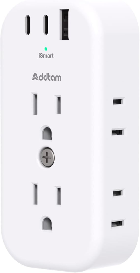 Amazon.com: Outlet Extender Multi Plug Adapter - Addtam Electrical 6 ...
