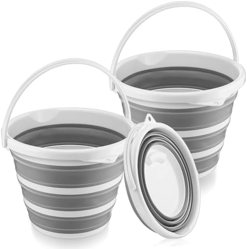 Amazon.com: 2 Pack Collapsible Buckets - 2.6 Gallon (10L) Large ...