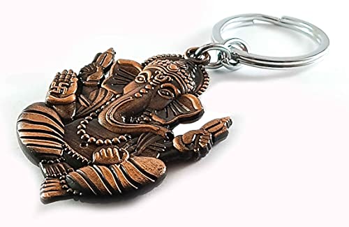 SGE 89 Lord Ganesha Ganpati Ji Metal Keychain & Keyring (Copper ...