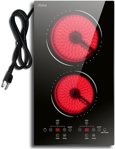 Amazon.com: Jessier 2 Burner Electric Cooktop - 12 Inch Plug in ...