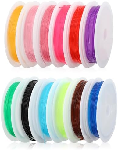 Amazon.com: 12 Roll Elastic String for Bracelets, High Stretch Beading ...