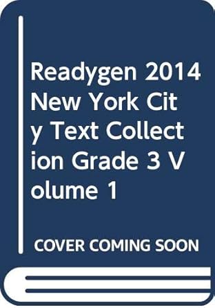 Amazon.com: READYGEN 2014 NEW YORK CITY TEXT COLLECTION GRADE 3 VOLUME ...