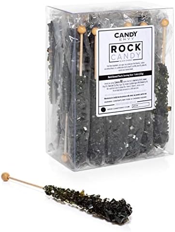 Amazon.com : Black Rock Candy Crystal Sticks - Black Cherry Flavored ...