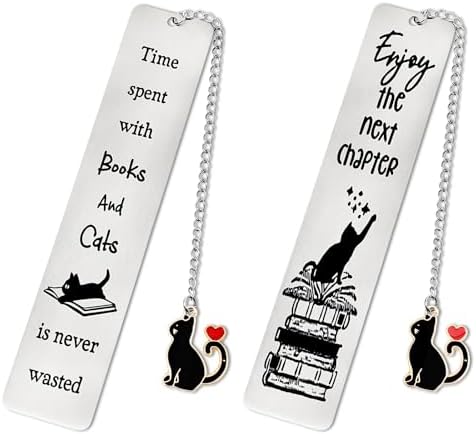 Jeffdad 2 Pcs Kitty Inspirational Words Bookmarks - Funny Bookmarks for ...