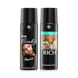 Buy Riya Bindas & Born-Rich Deodorant for Male| Each 200 ml | Pack of 2 ...