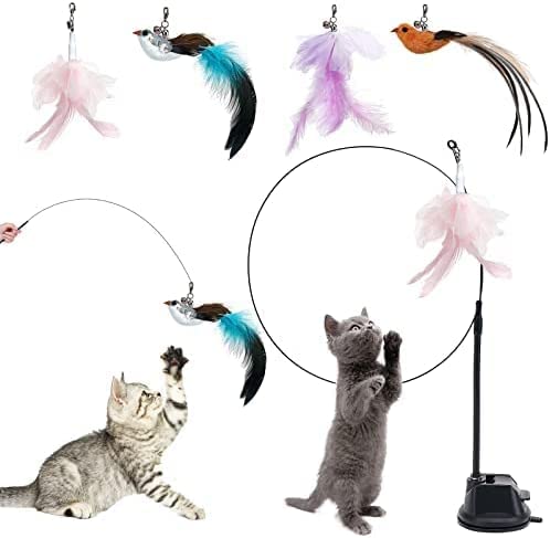 TAN.TOMI Cat Toy, Interactive Cat Toy, Cat Feather Toys,Interactive Cat ...
