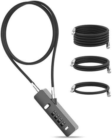 RESET-028 Combination Cable Lock - Versatile 12"/24"/48" Sizes, 4-Digit ...